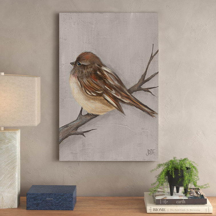 Fernleaf Winter Bird III by Jade Reynolds - Painting | Wayfair.co.uk