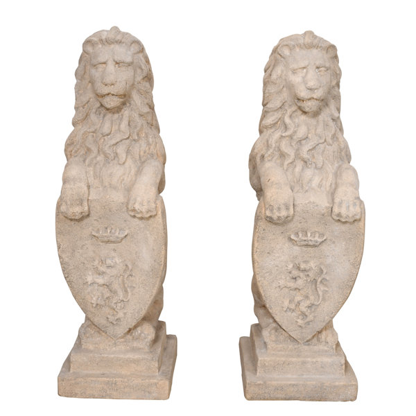 Bungalow Rose 2 Piece Heraldic Lion Set | Wayfair