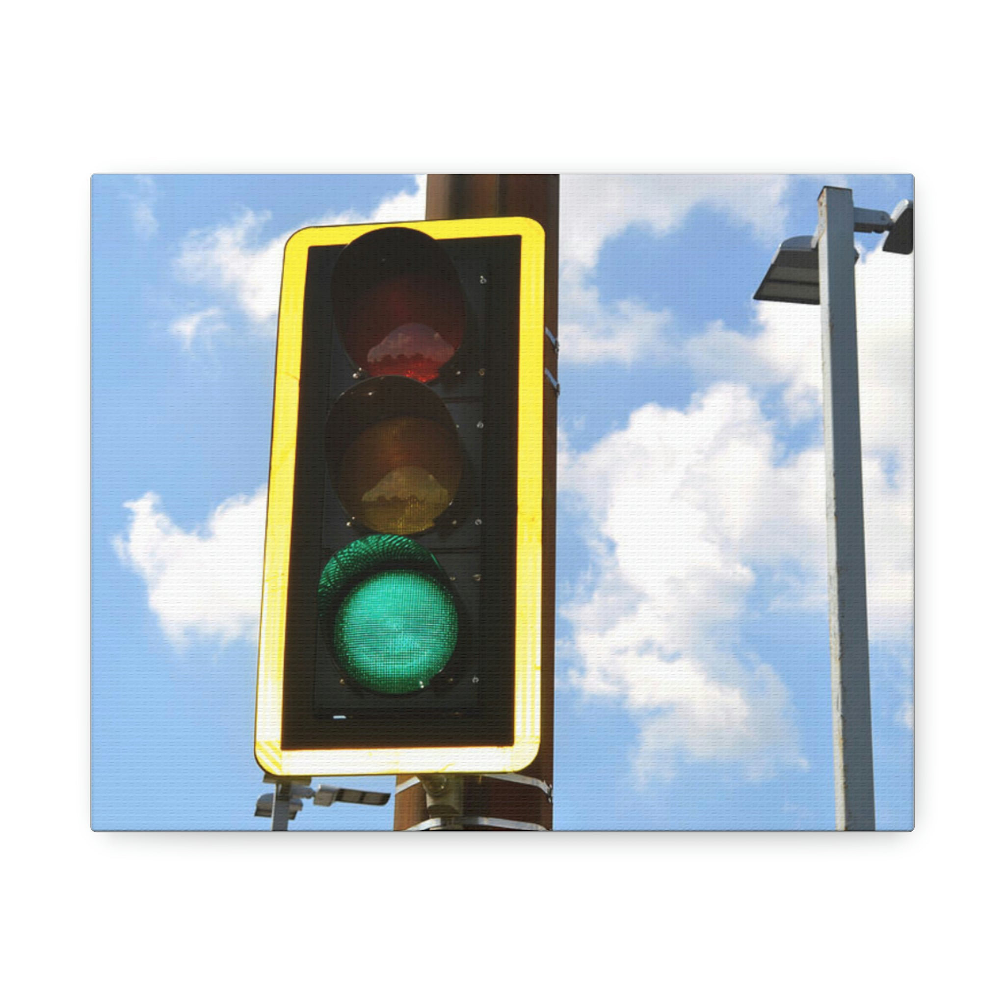 Latitude Run® Traffic Light On Canvas Illustration | Wayfair