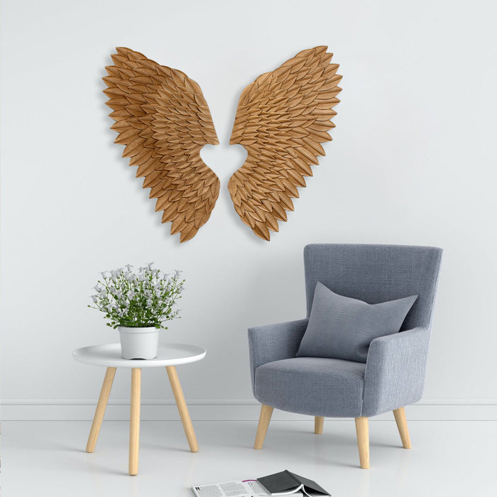 Everly Quinn 2 Piece Engle Wings Metal Wall Décor Set | Wayfair
