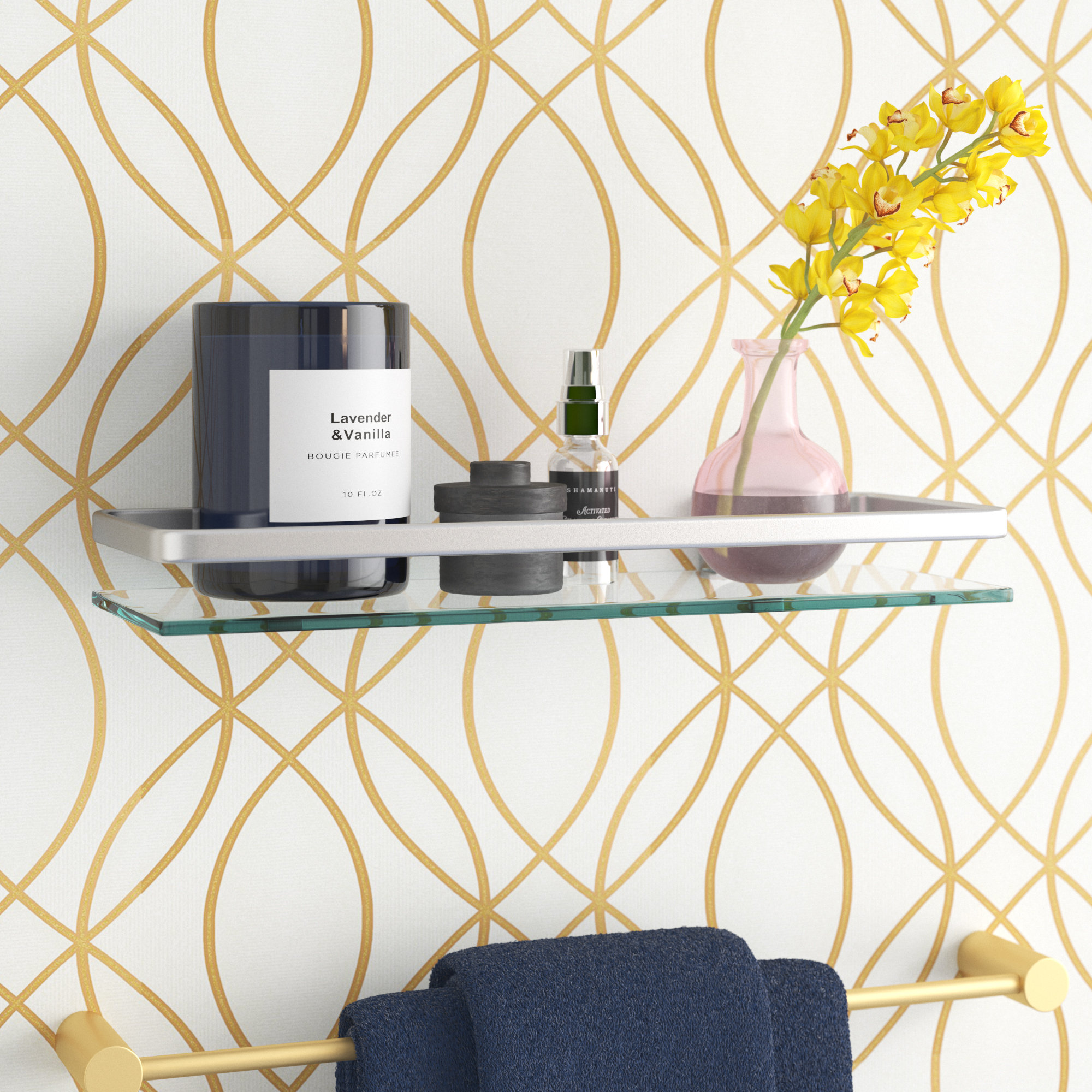 Etta Avenue™ Leroy Metal Wall Bathroom Shelves & Reviews | Wayfair