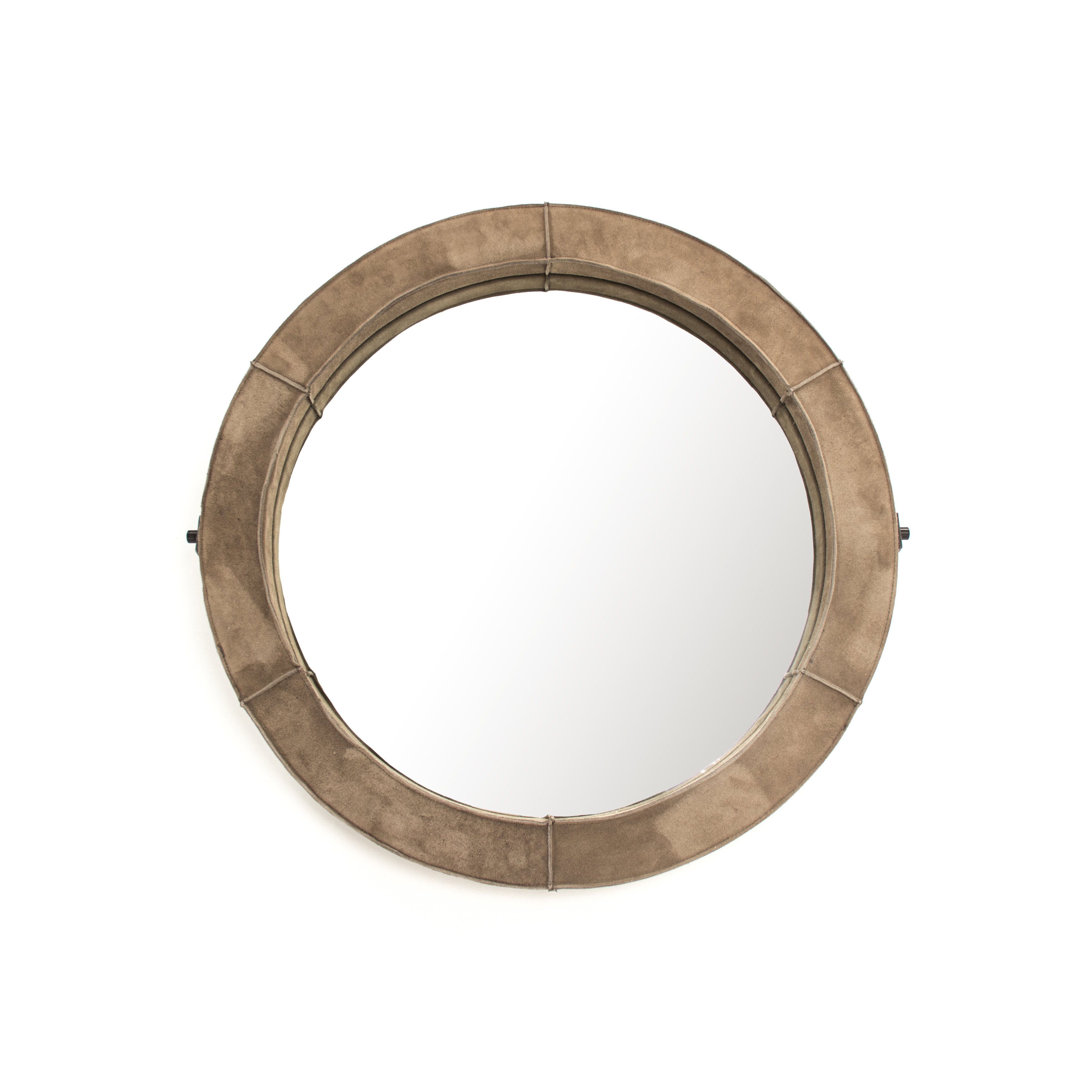 Zentique Pendre Round Suede Wall Mirror | Wayfair