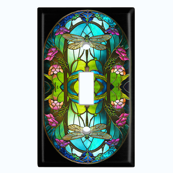 WorldAcc Beautiful Dragon Fly Flower 1-Gang Toggle Light Switch Wall ...
