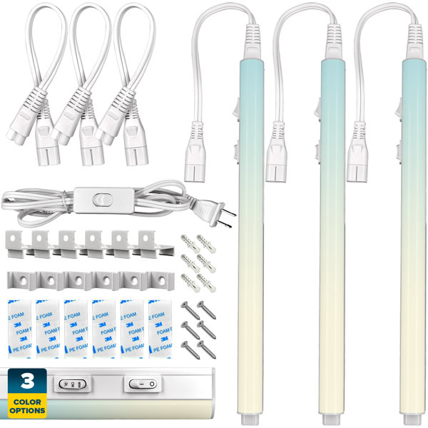 Sunperian 3-Light 12" Plug In LED Under Cabinet Strip Light | Wayfair