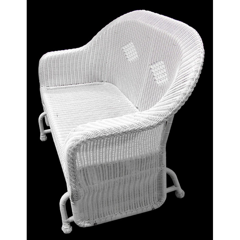 Canora Grey 51" White Resin Wicker Double Glider Patio Chair | Wayfair
