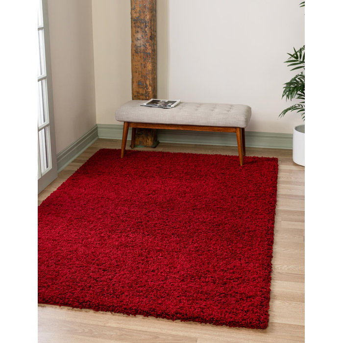 Ebern Designs Angeline Performance Cherry Red Rug & Reviews | Wayfair