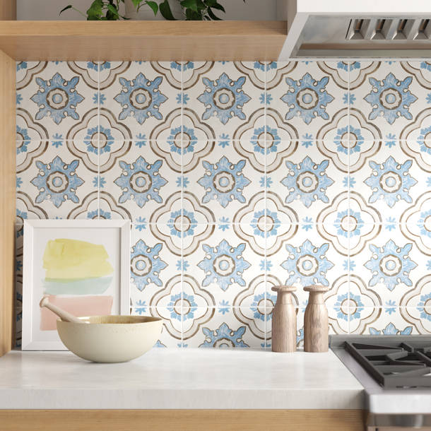 Casablanca Market Mediterranean 4" x 4" Ceramic Carthage Decorative ...