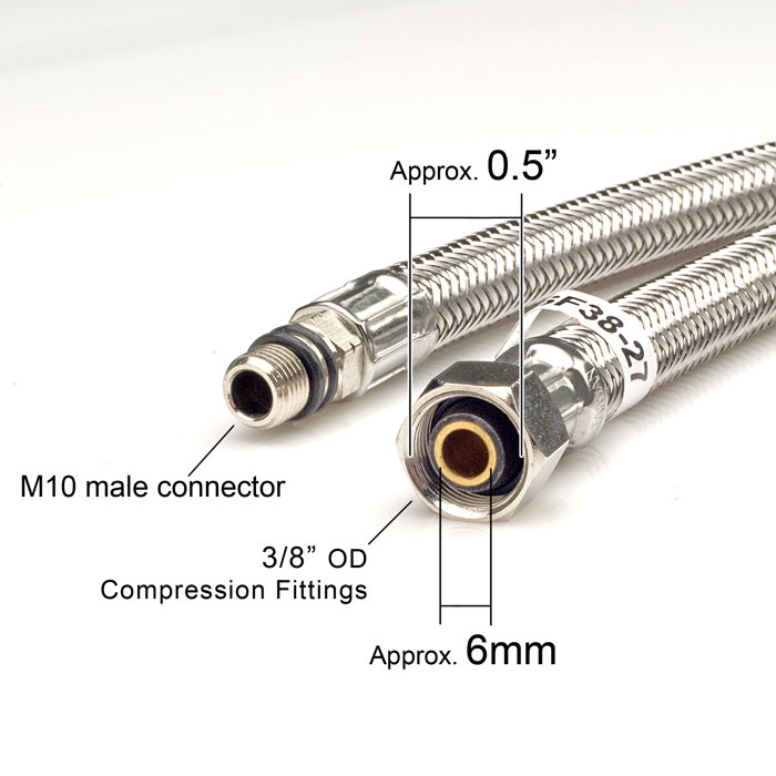 Luxier Vessel Sink Faucet Stainless Steel Flexible Water Supply Hose ...