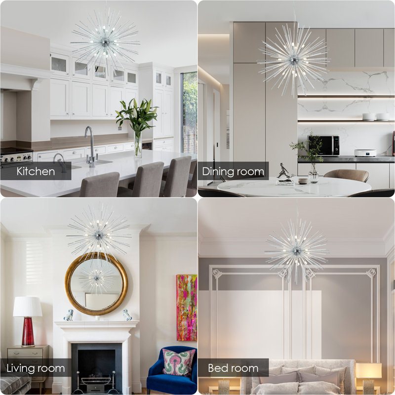 Mercer41 Brevon 12 - Light Dimmable Sputnik Sphere Chandelier & Reviews ...