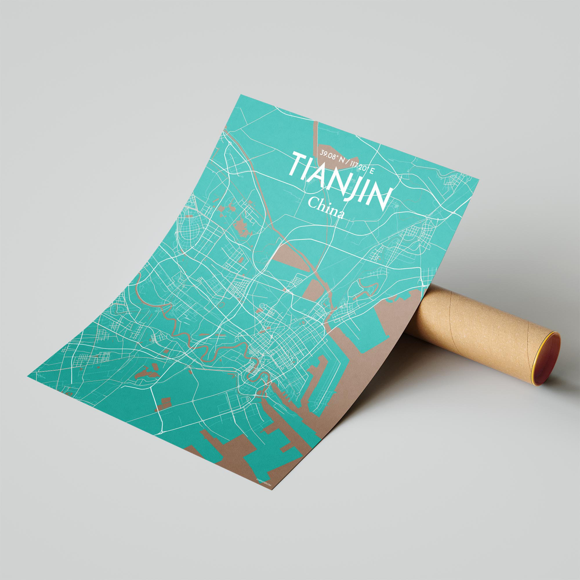 17 Stories China City Map Posters Tianjin China|中國 City Map - Unframed ...