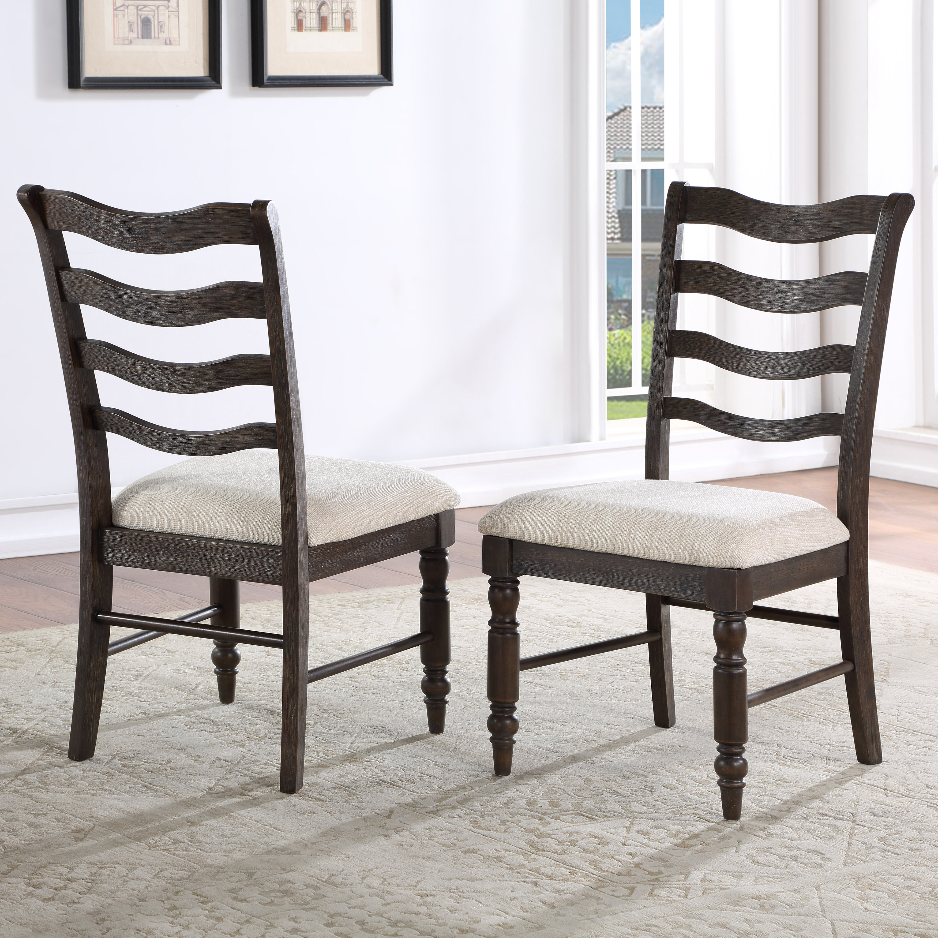 Darby Home Co Menchen Ladder Back Side Chair in Black | Wayfair
