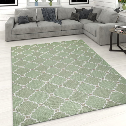 ClassicLiving Padilla Flatweave Green/White Rug | Wayfair.co.uk
