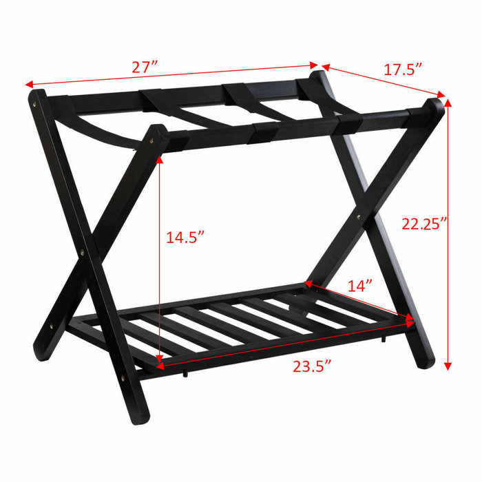 Costway Folding Luggage Rack with Shelf Travel Suitcase | Wayfair