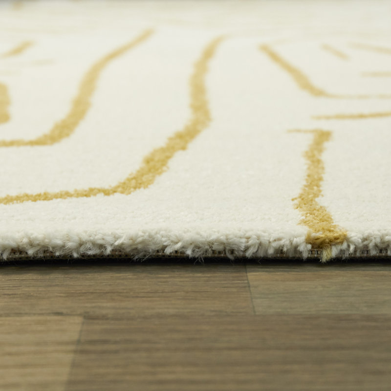 Mercury Row® Arlington Performance Cream/Gold Rug & Reviews | Wayfair