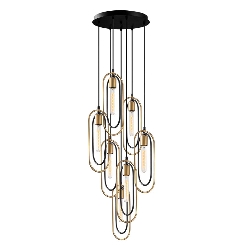 Bless international 7 - Light Black/Gold Cluster Pendant | Wayfair