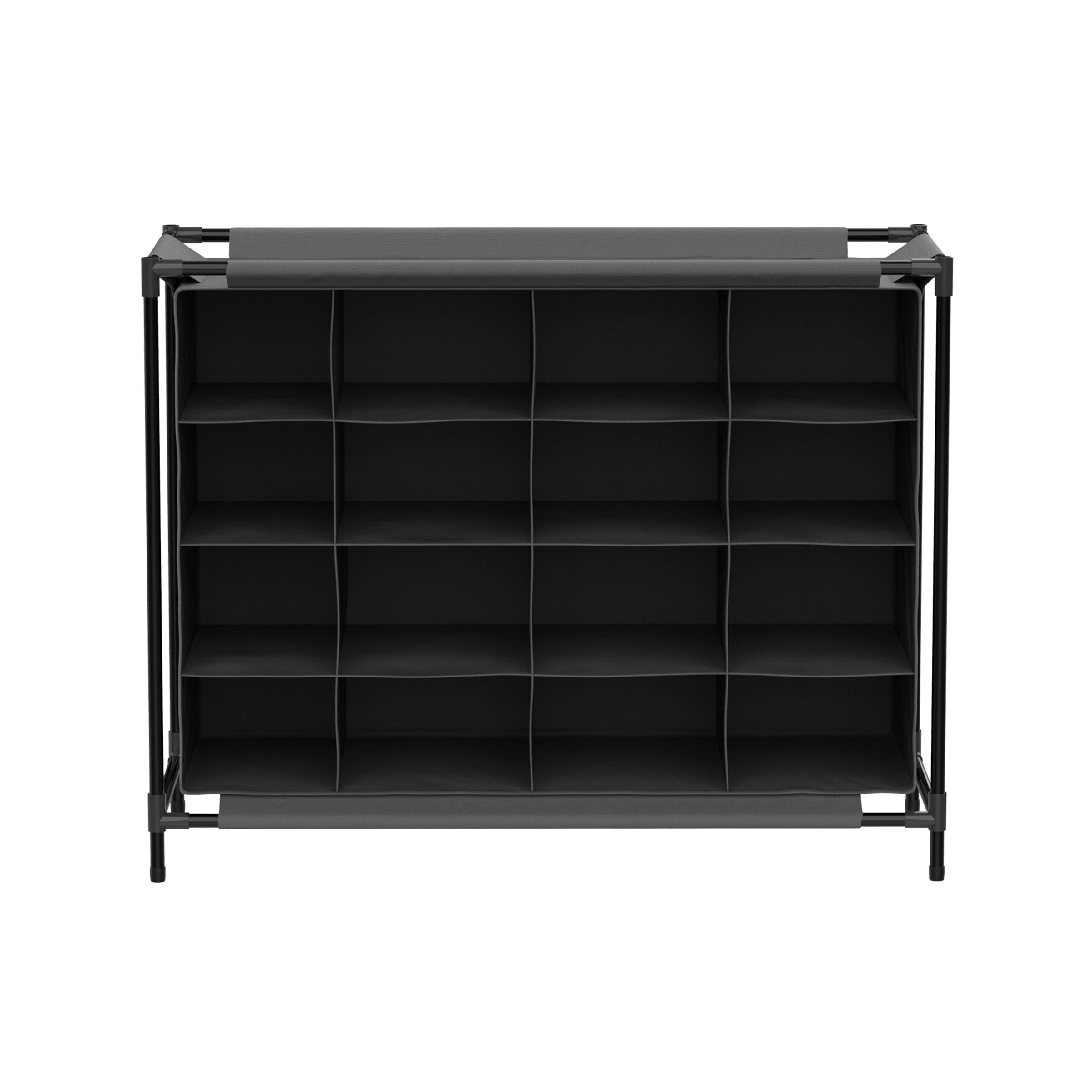 Rebrilliant 16 Pairs Black Plastic Shoe Rack & Reviews | Wayfair