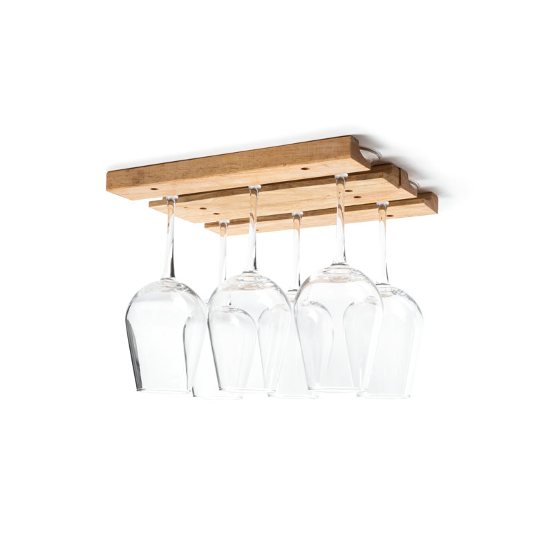 Fox Run Brands Solid Wood Hanging Wine Glass Rack in Wood & Reviews ...