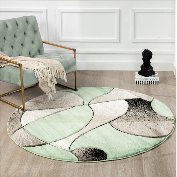Wrought Studio Nekizia Performance Green/Brown Rug & Reviews | Wayfair