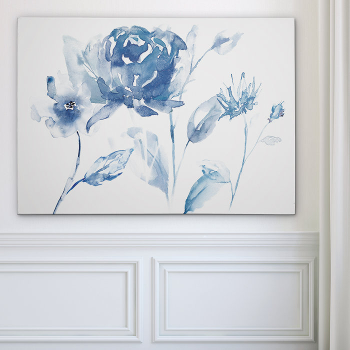 Ebern Designs Translucent Blues I - Wrapped Canvas Print & Reviews ...