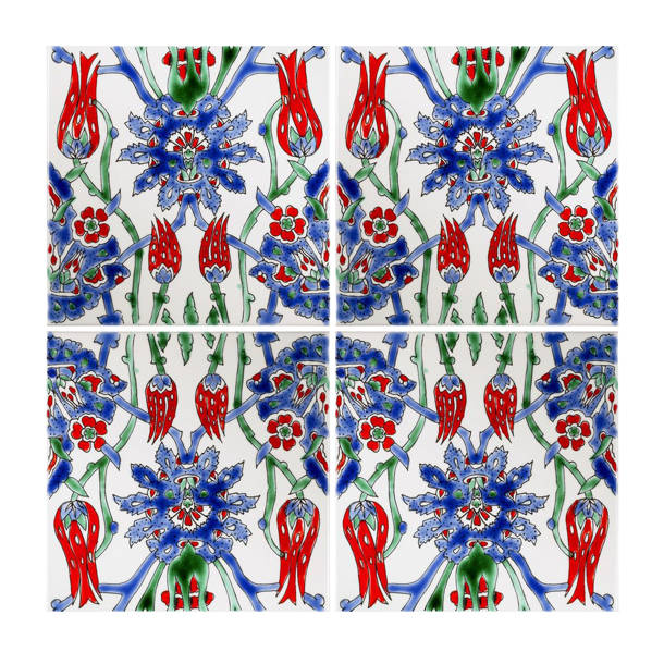 Casablanca Market Mediterranean 4" x 4" Ceramic Carthage Decorative ...