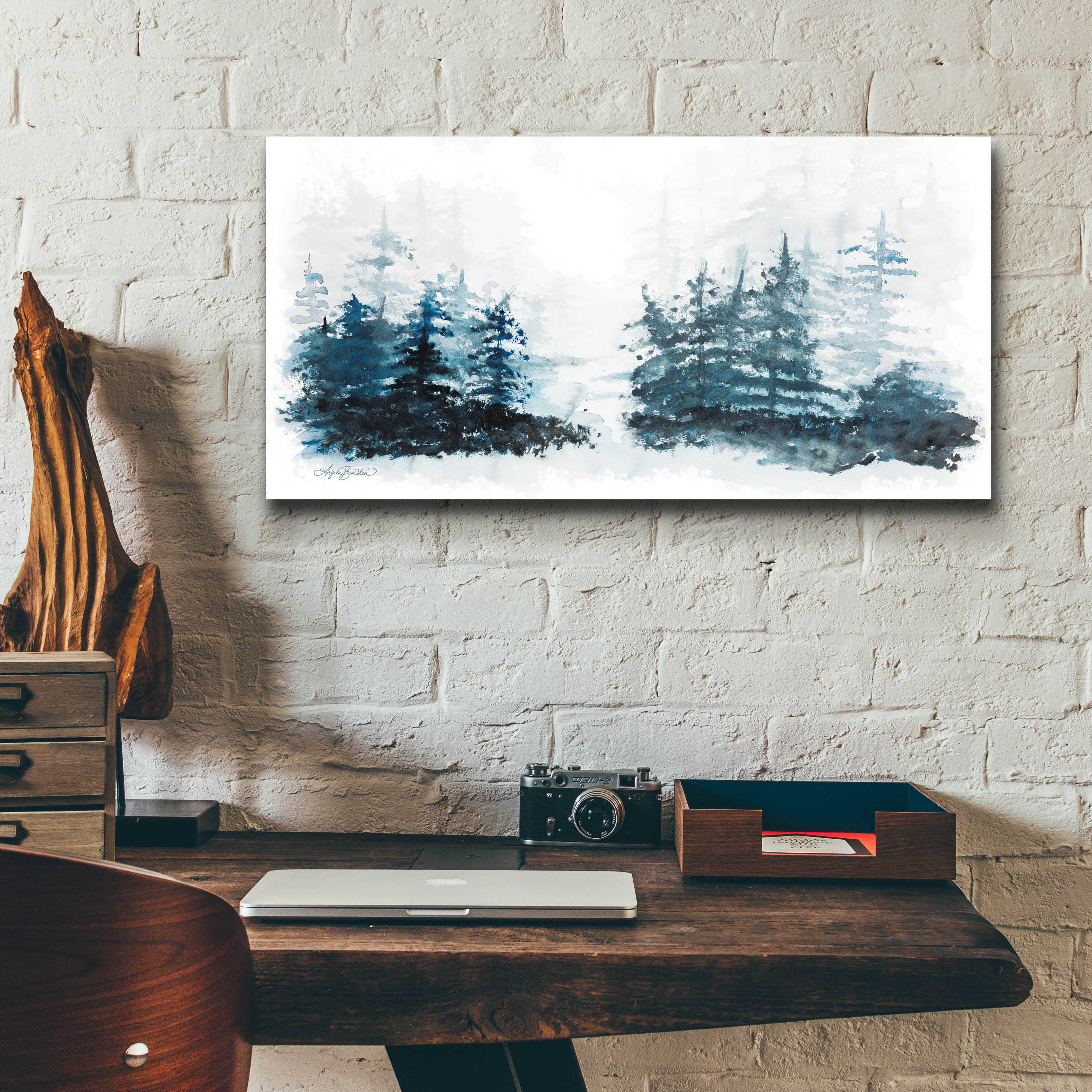 Millwood Pines Epic Art 'Blue Pine Forest II' By Angela Bawden, A Blue ...
