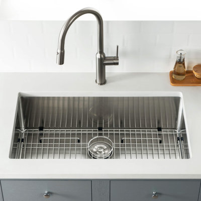 KIBI USA KIBI 19'' W Single Bowl Stainless Steel Undermount Kitchen ...