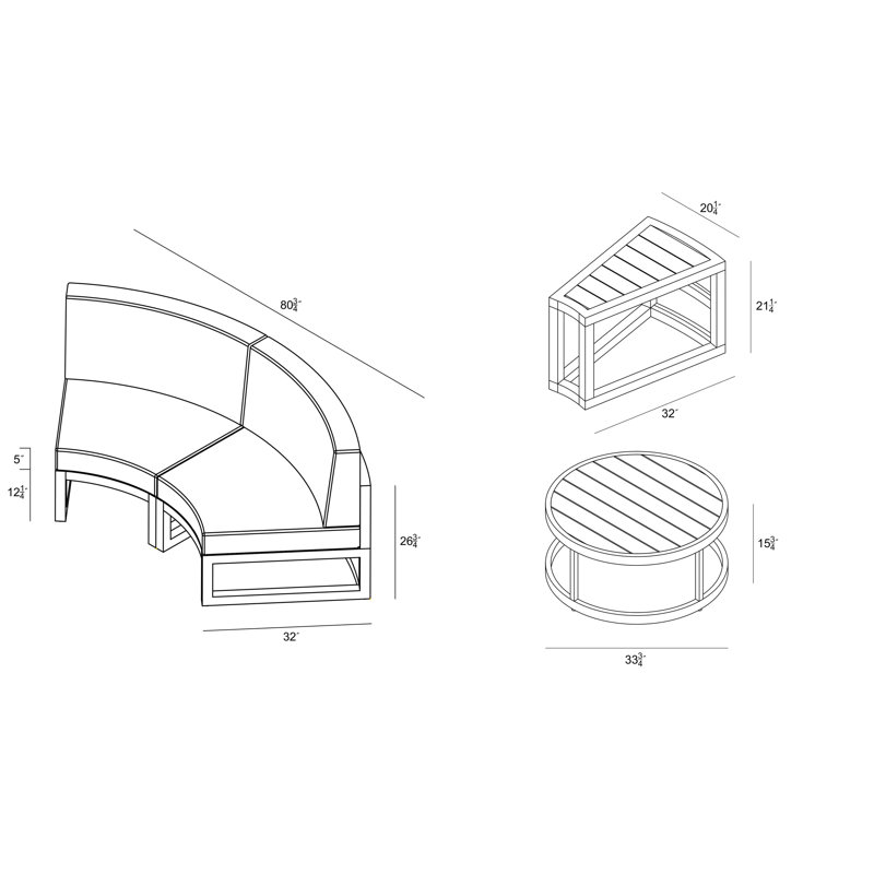 Joss & Main Bergeron Metal 4 - Person Seating Group with Sunbrella ...