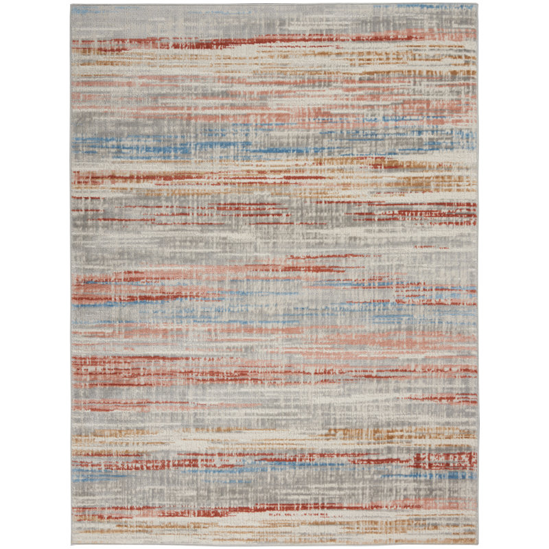 Zipcode Design™ Fabiola Blue/Gray/Red Rug & Reviews | Wayfair