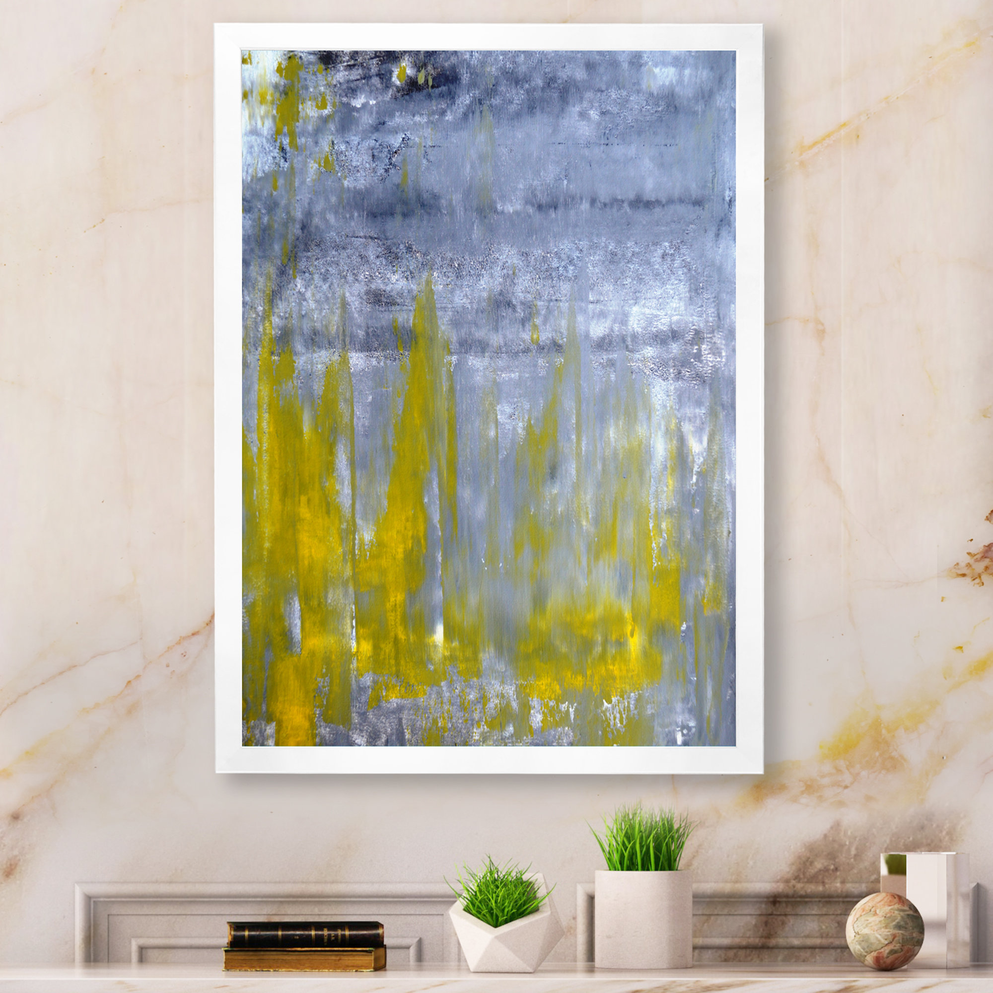 Wrought Studio Grey And Yellow Merging Abstract VI Gray And Yellow ...