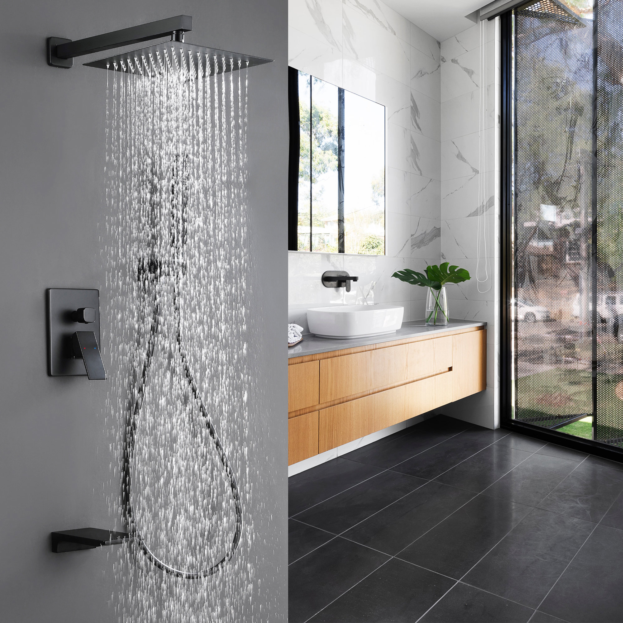 Modern Space Pressure Balanced Complete Shower System With Rough-In ...