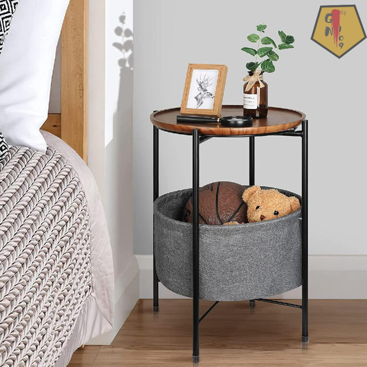 17 Stories Ravenna 24'' Tall Solid Wood Tray Top End Table | Wayfair