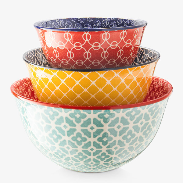 DOWAN Porcelain 3 Piece Mixing Bowl Set | Wayfair