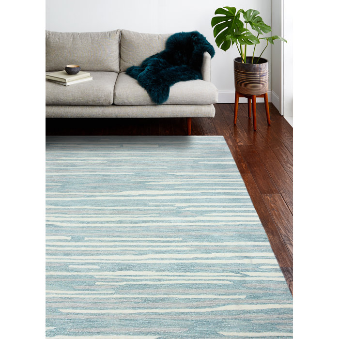 Dovecove Badgett Handmade Aqua Rug & Reviews | Wayfair