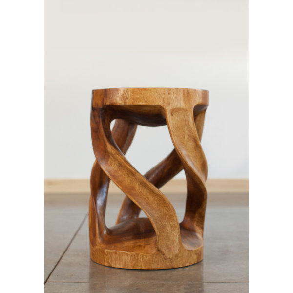 Loon Peak® Santa Fe Springs 20'' Tall Solid Wood Abstract End Table ...