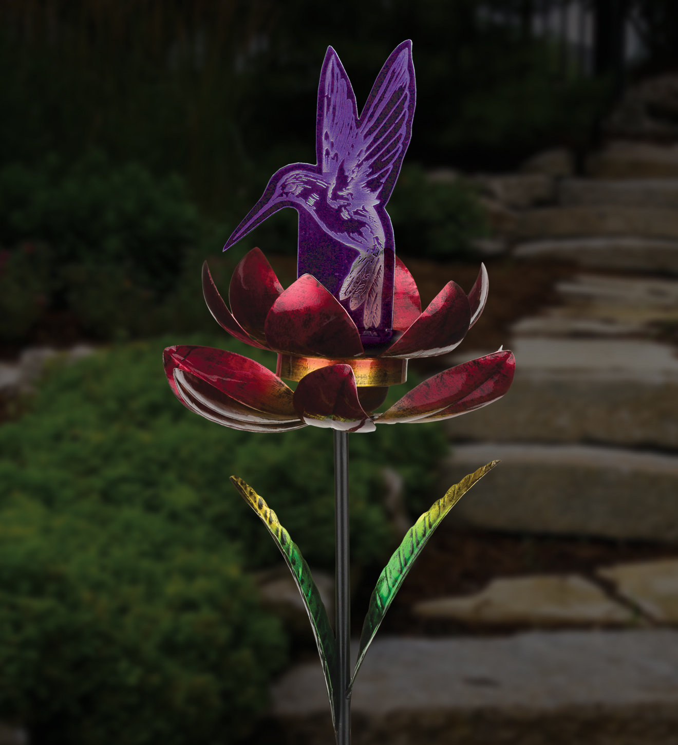Regal Art & Gift Illusion Solar Spinner Stakes - Hummingbird | Wayfair