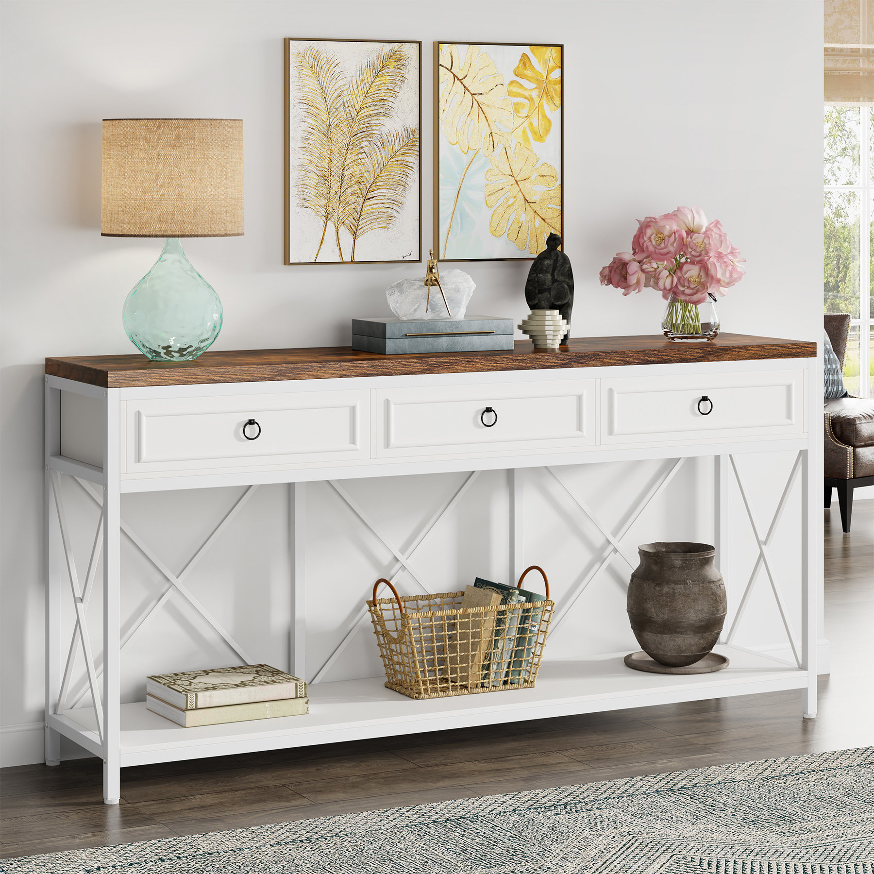 Gracie Oaks Tatianah 70.86'' Console Table | Wayfair