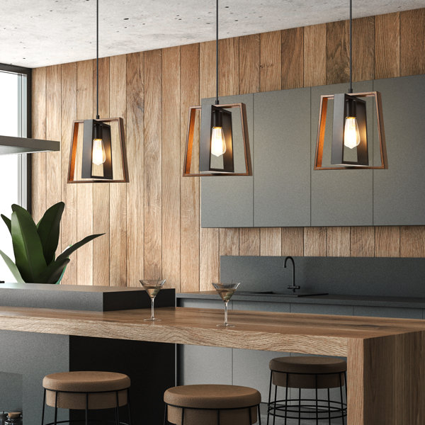 17 Stories Light Lantern Kitchen Geometric Linear Pendant | Wayfair
