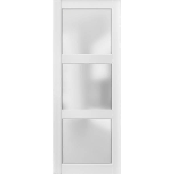 SARTODOORS Lucia Clear Glass Wood French White Doors & Reviews | Wayfair