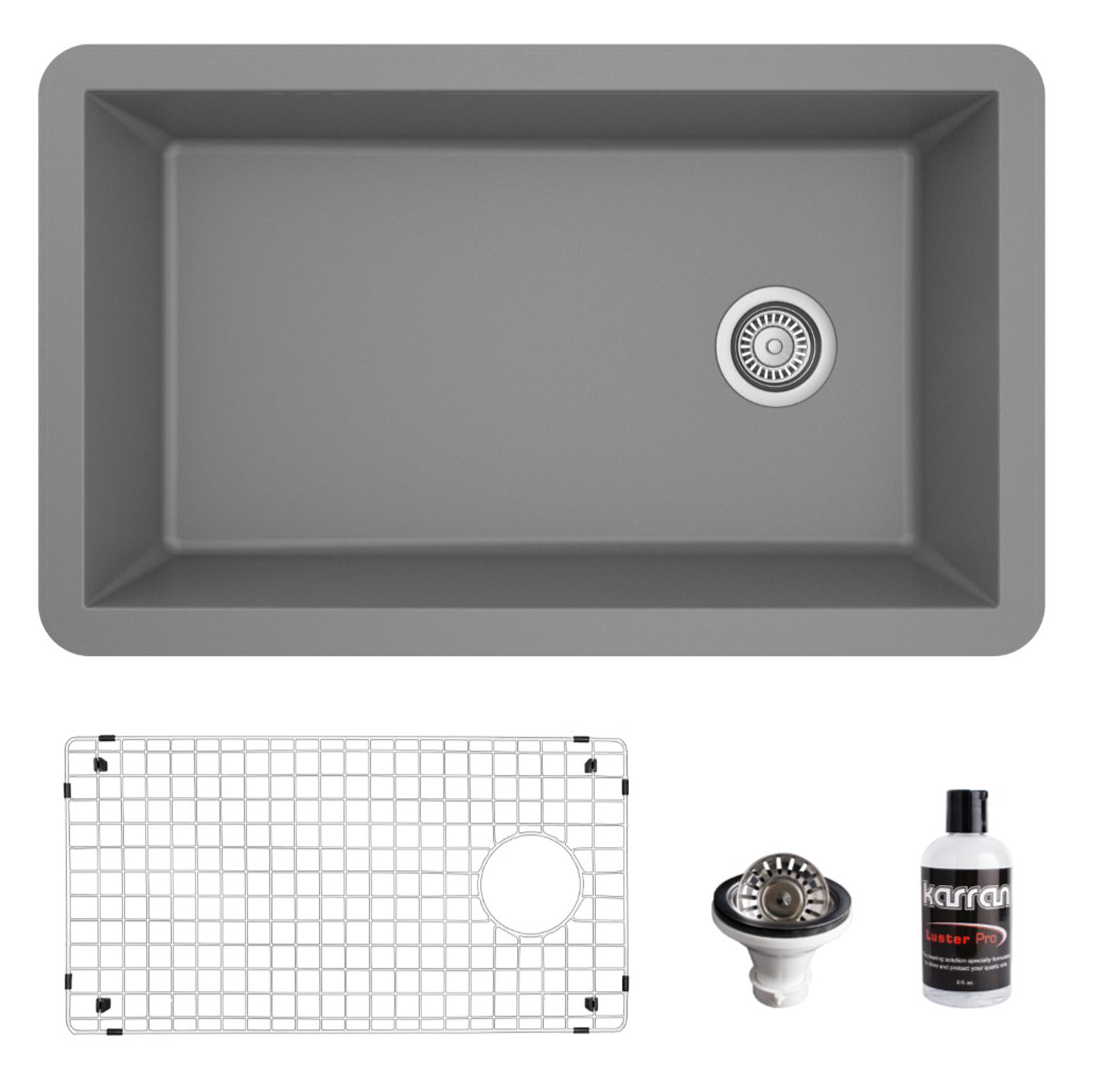 Karran Quartz 31-3/4'' X 19-1/4'' Single Bowl Undermount Kitchen Sink ...