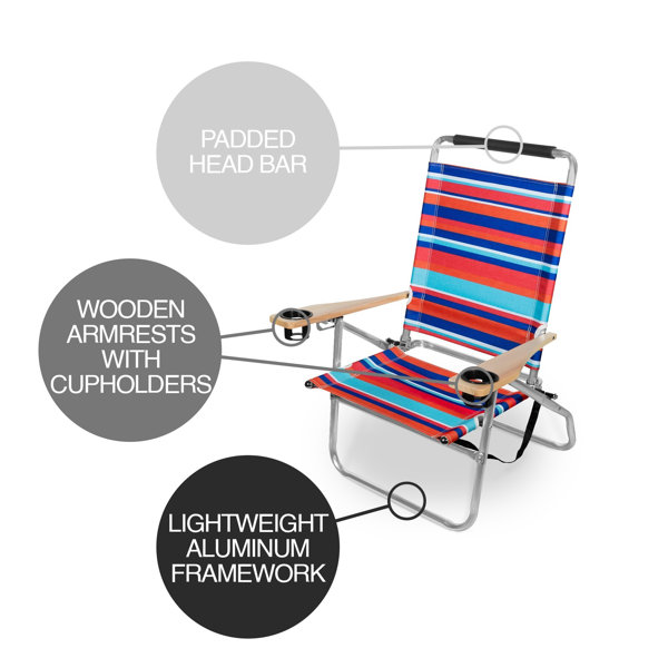 Arlmont & Co. Monisola Reclining/Folding Beach Chair | Wayfair
