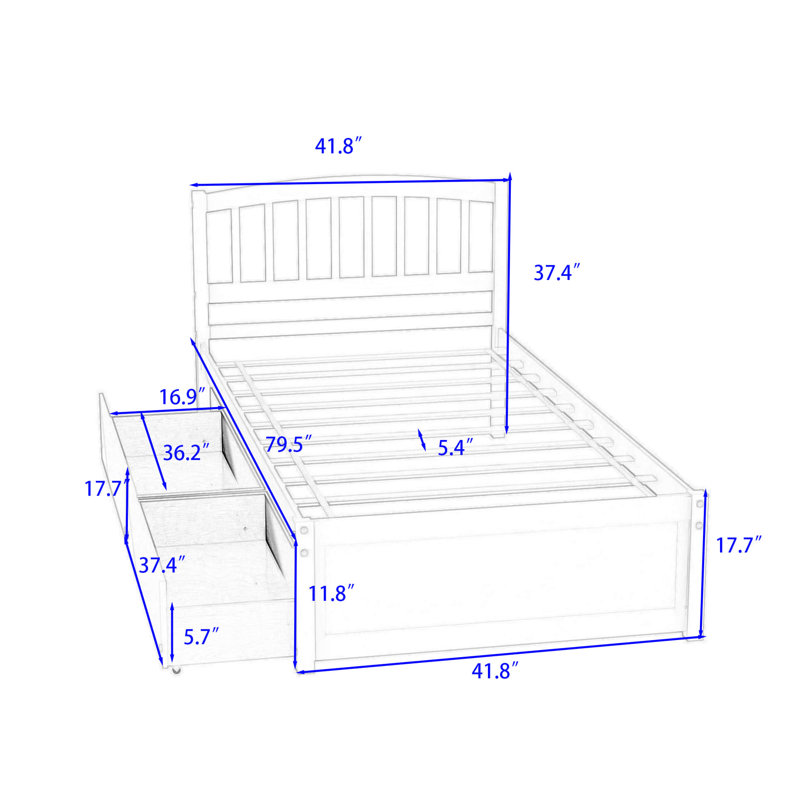 Red Barrel Studio® Twin Storage Platform Bed with Drawers | Wayfair