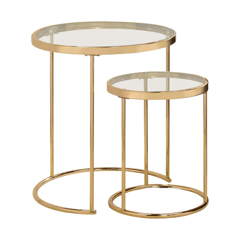 Mercer41 Darlin 22.75'' Tall Glass Tray Top Frame Nesting Tables | Wayfair