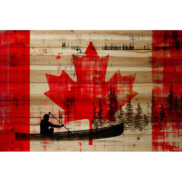Designocracy Flag of Canada Rustic Wooden Wall Décor - Wayfair Canada