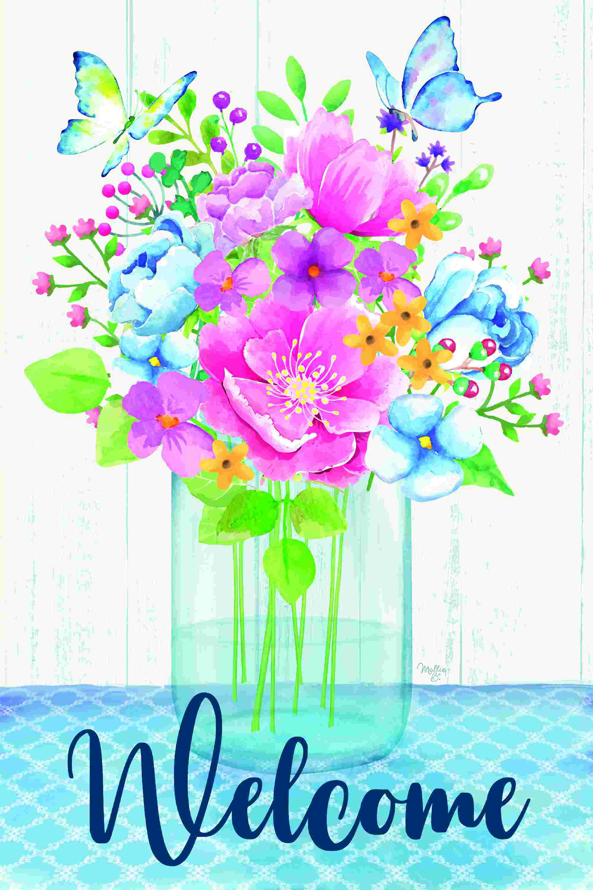 Red Barrel Studio® Welcome Spring Flowers - Wrapped Canvas Print | Wayfair