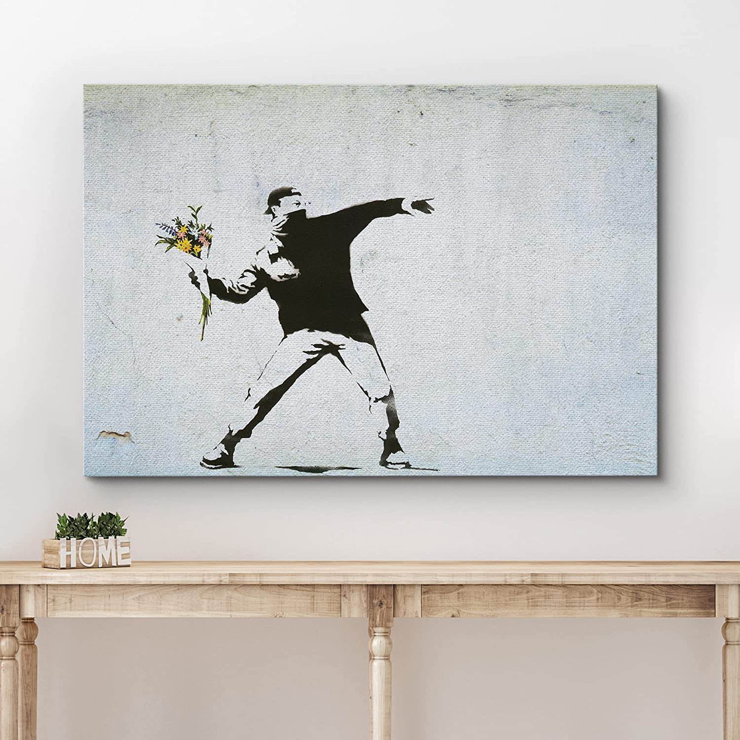 IDEA4WALL Rage The Flower Thrower On Canvas Print | Wayfair