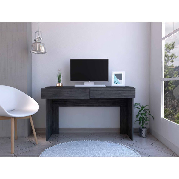 Latitude Run® Clio Grey Oak Computer Desk With Two Drawers - Wayfair Canada