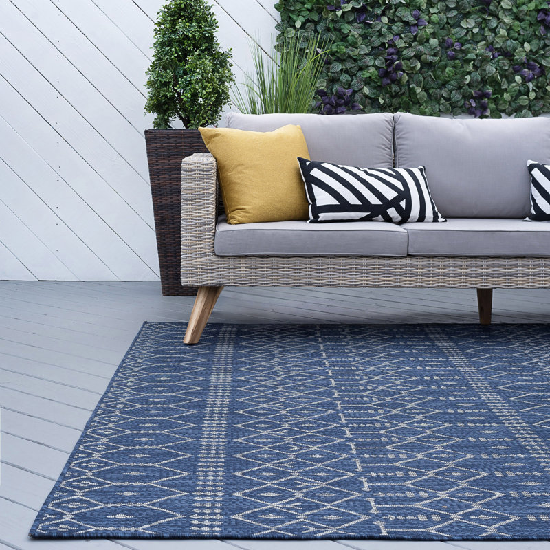 Langley Street Aitken Navy Indoor/Outdoor Rug & Reviews | Wayfair