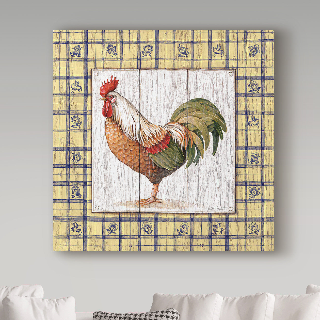 August Grove® Rustic Rooster 2 by Lisa Audit - Wrapped Canvas Graphic ...