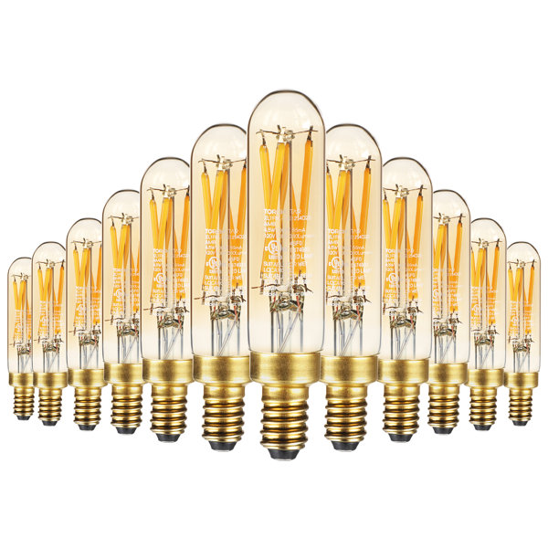 TORCHSTAR T25 Tubular Edison Bulbs, Dimmable T6 LED Bulb, E12 ...