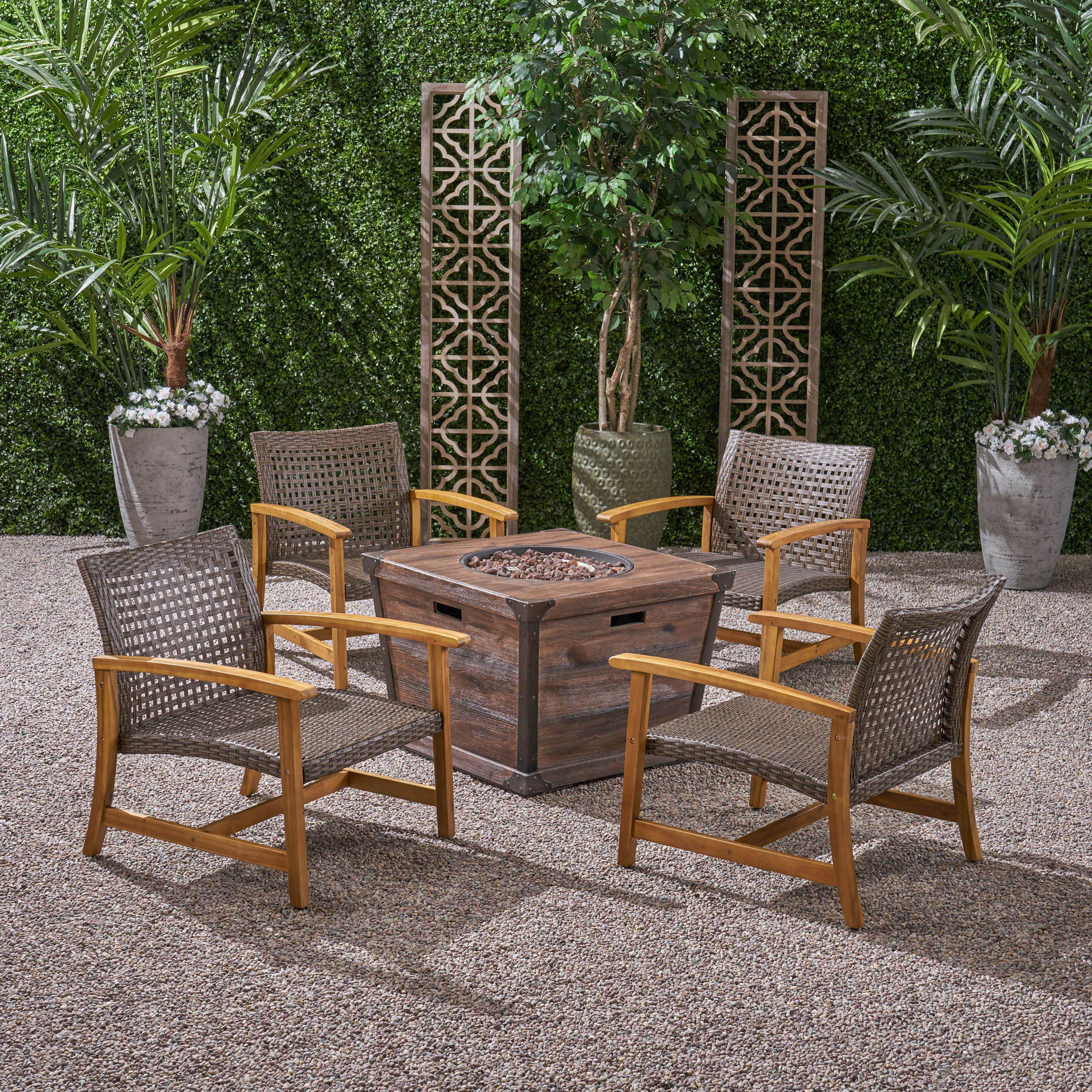 Millwood Pines Raynor Polyethylene (PE) Wicker 4 - Person Seating Group ...